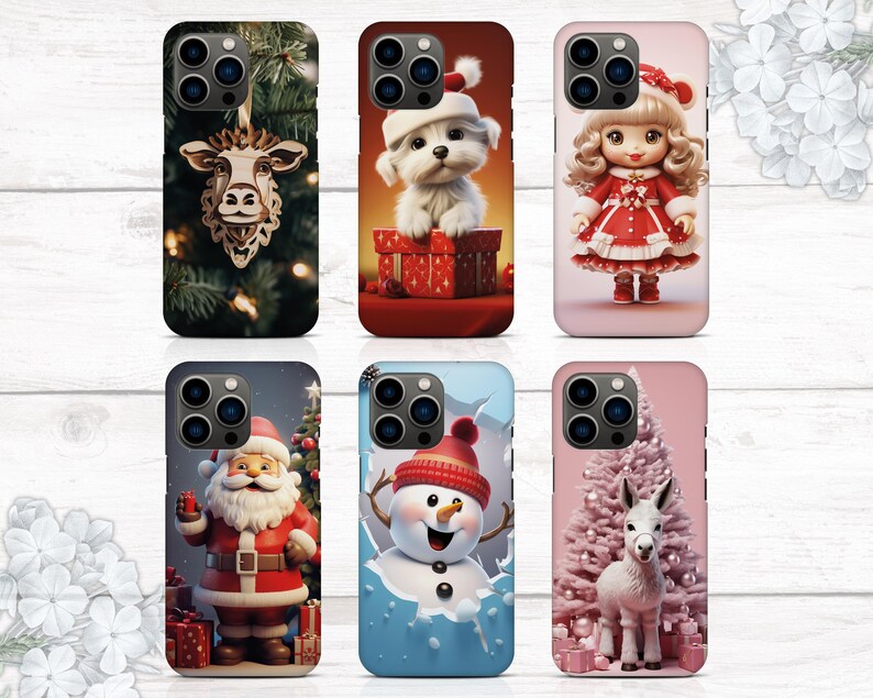 3D Christmas Phone Designs for Sublimation, Christmas Phone Case ...