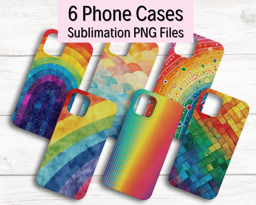 6 Rainbow Sublimation Designs, iPhone Sublimation Case, Sublimation ...