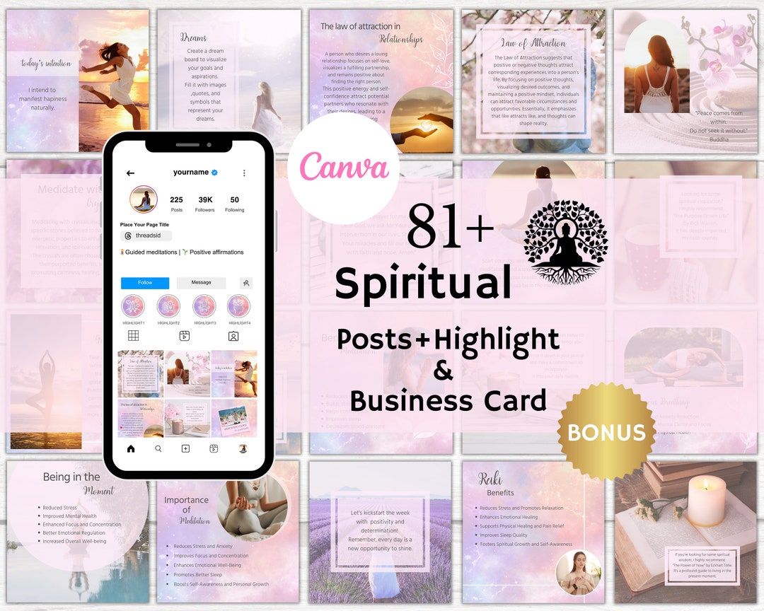 Spiritual Instagram Template, Spiritual Social Media ,spiritual Canva ...