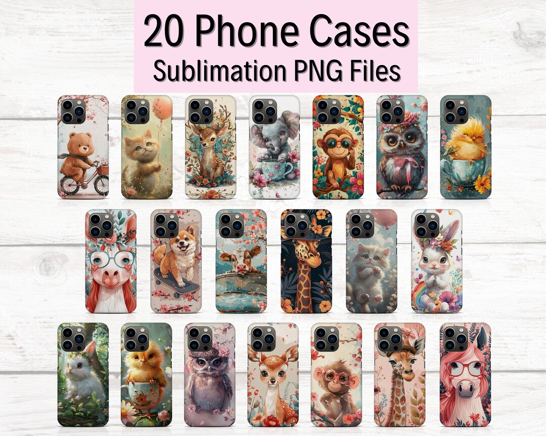 20 Floral Animals Sublimation Phone Case Designs, Phone Sublimation ...