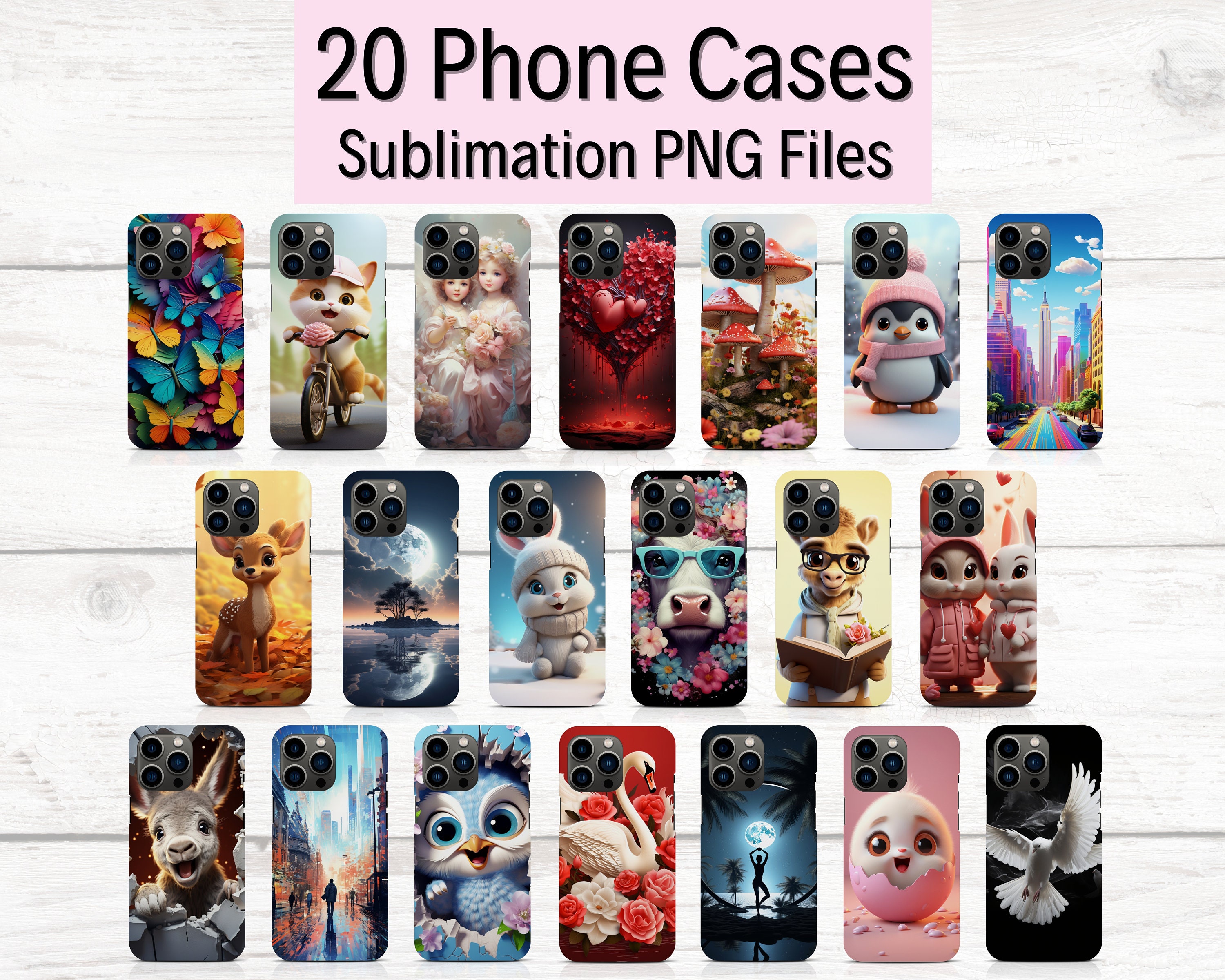 Phone Case Bundle Sublimation, 3D Phone Case Design, Phone Sublimation ...