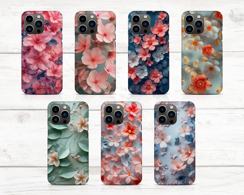 3D Flowers Phone Designs for Sublimation, Phone Case Sublimation Bundle ...