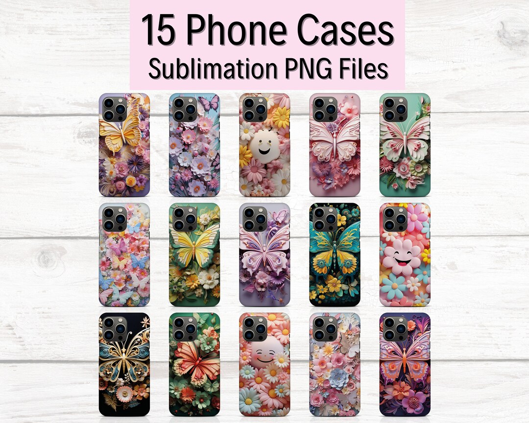 3D Floral Sublimation Phone Cases, Phone Case Bundle, Phone Case ...