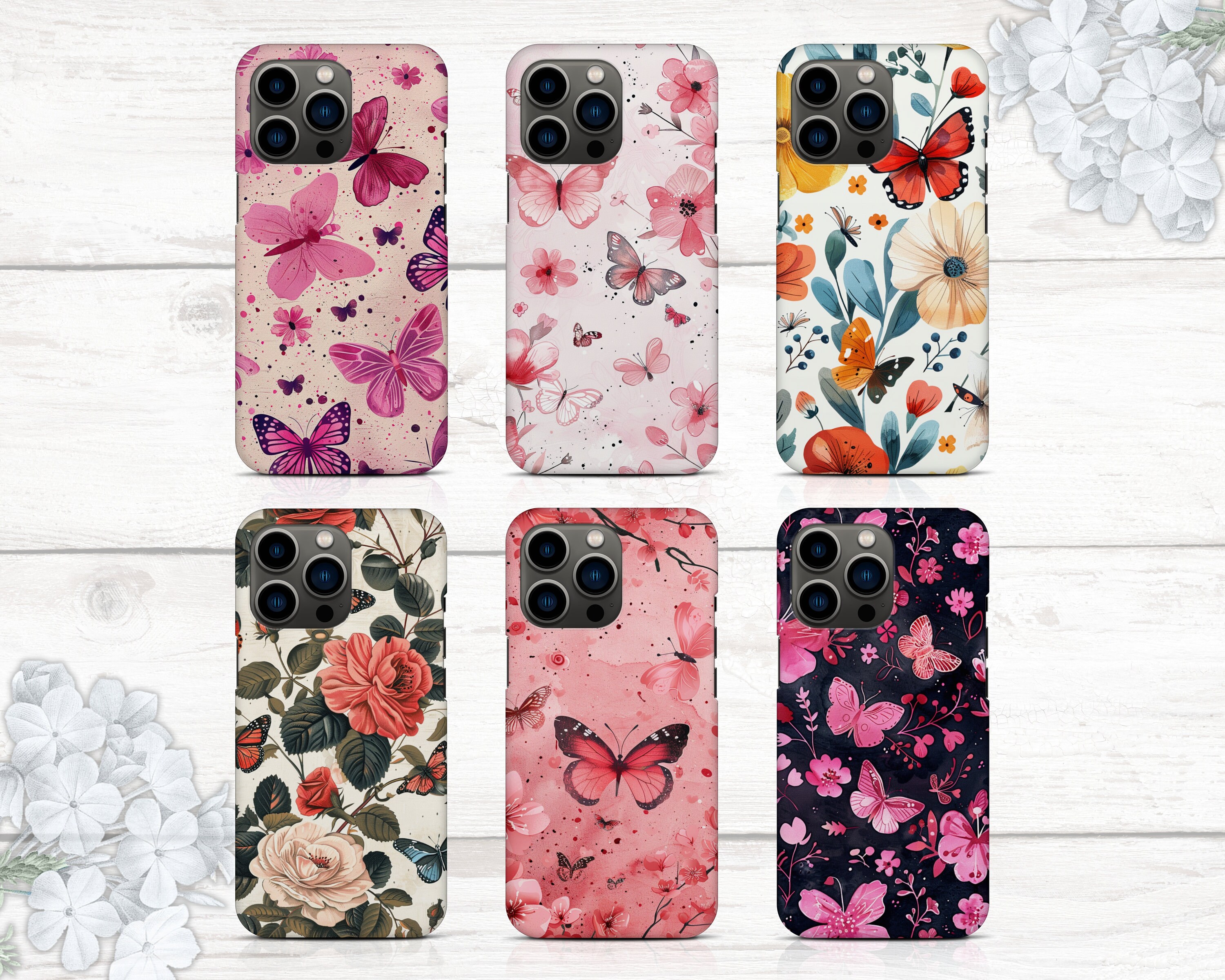 12 Floral Butterflies Phone Cases Sublimation, Custom Designs Phone ...