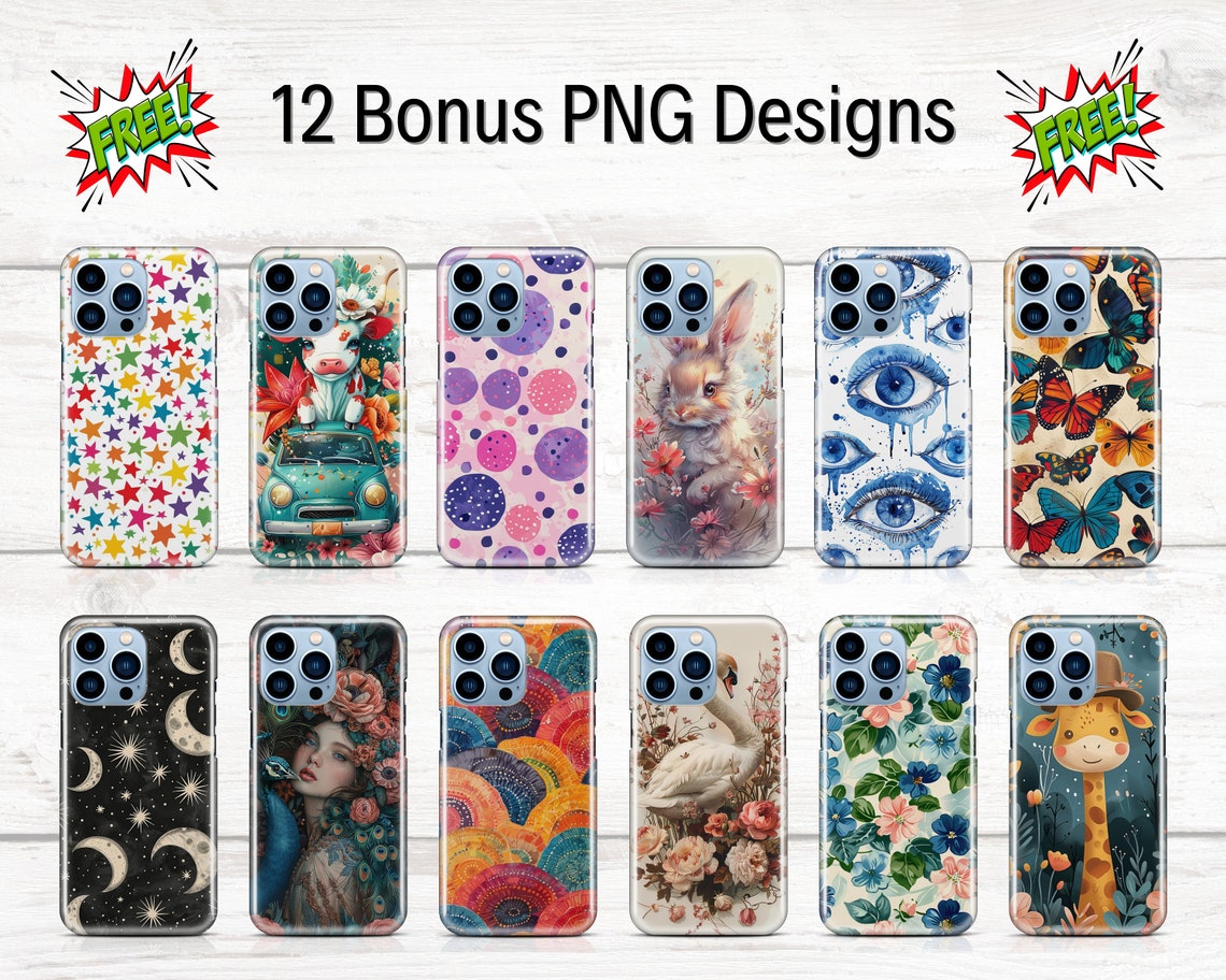 20 Phone Case Sublimation Bundles, PNG Sublimate Phone Case, 3D Print ...