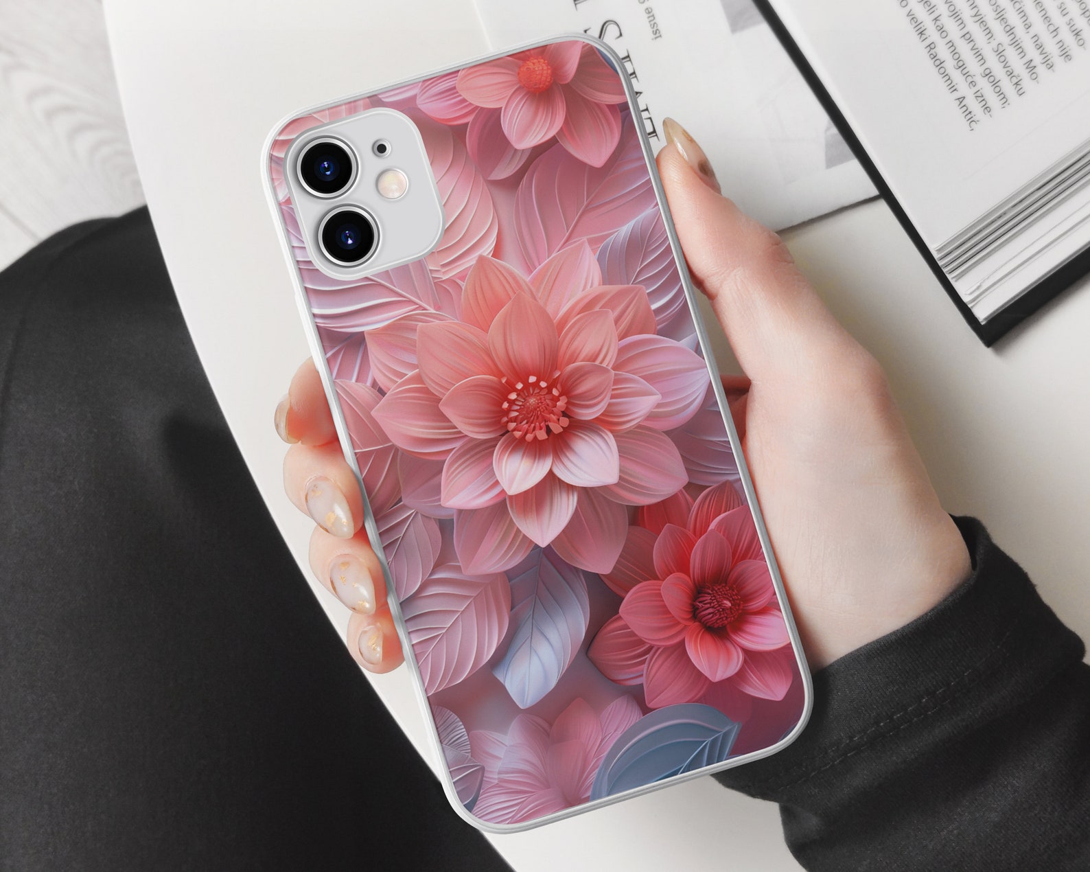 3D Flowers Phone Designs for Sublimation, Phone Case Sublimation Bundle ...