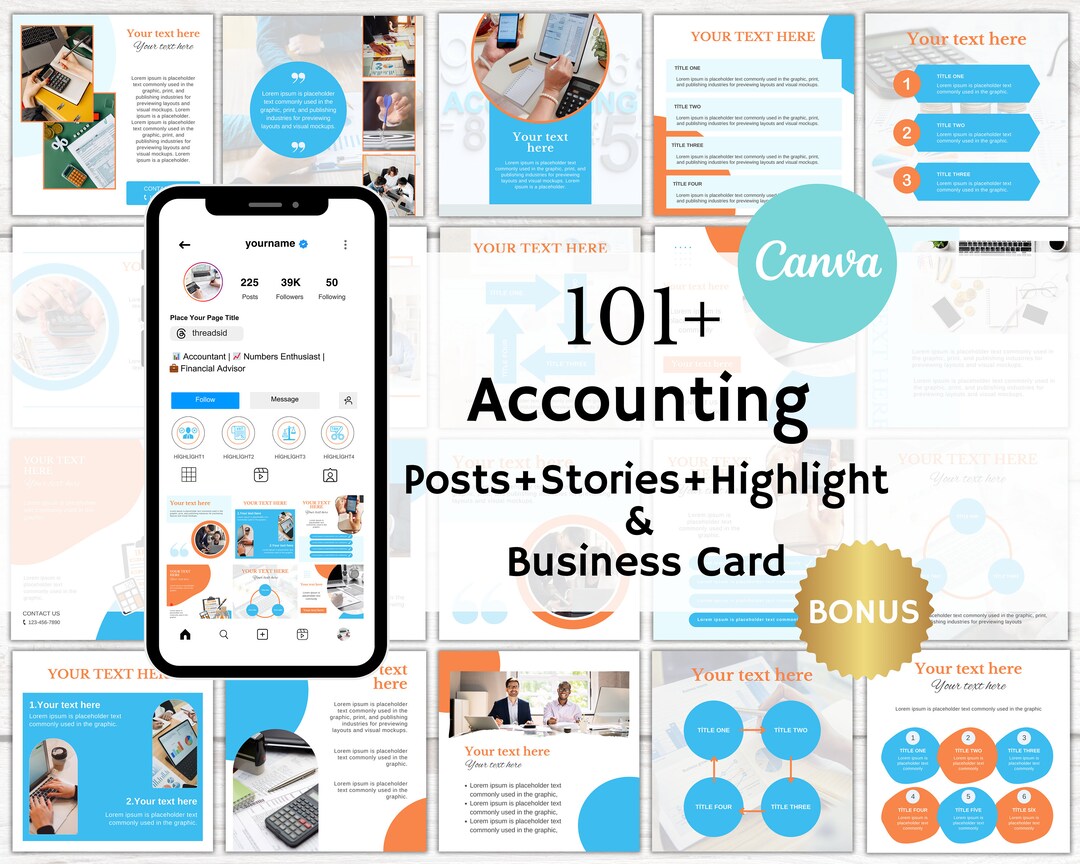 Accounting Instagram Template, Accountant Instagram Post Canva ...