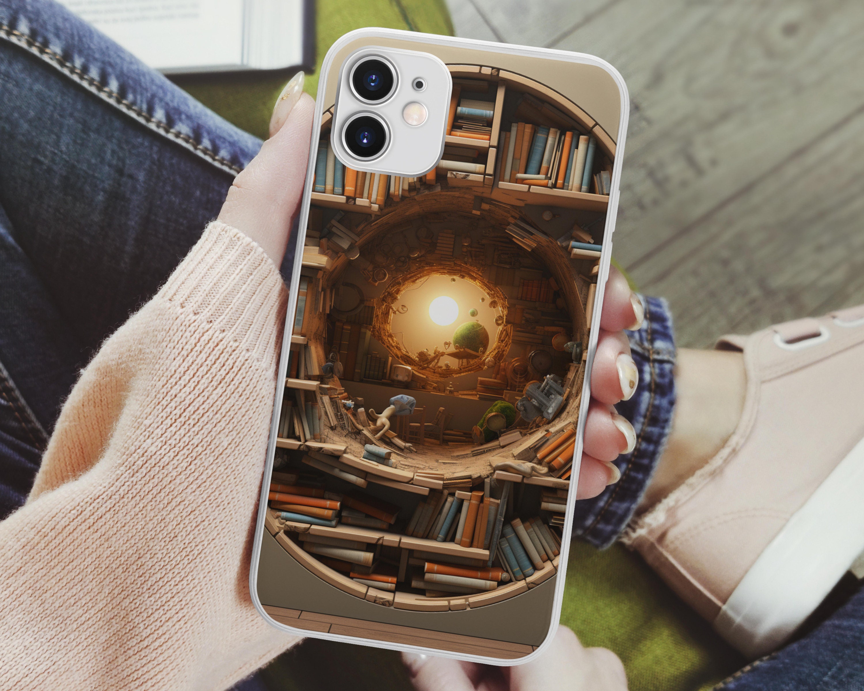 Phone Sublimation Design, 3D Bookshelf Phone Case, iPhone Case Template ...