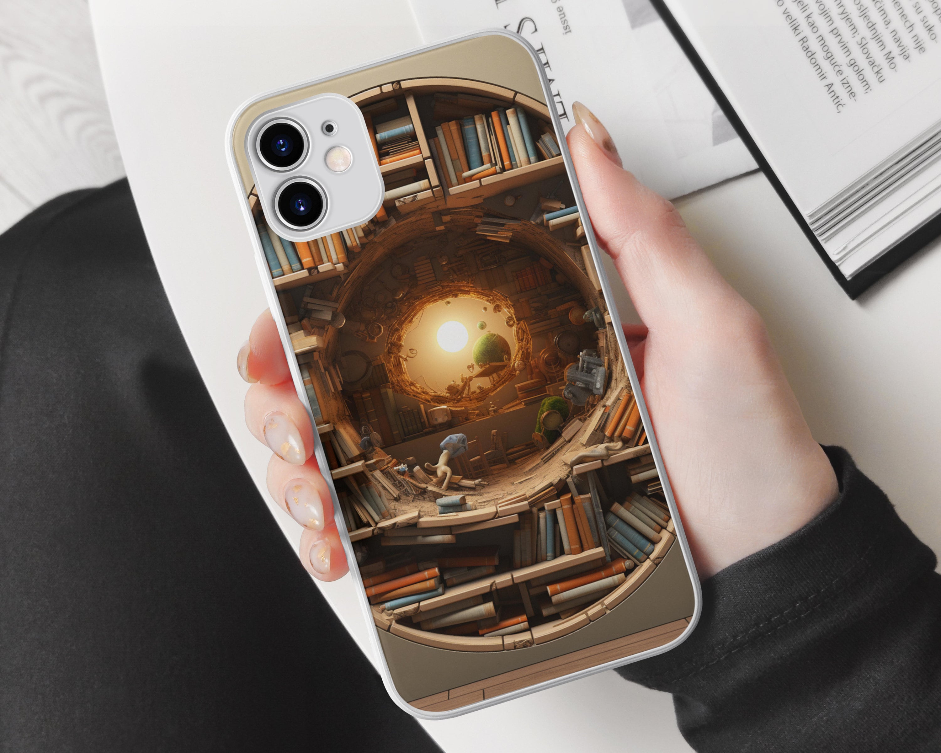 Phone Sublimation Design, 3D Bookshelf Phone Case, iPhone Case Template ...