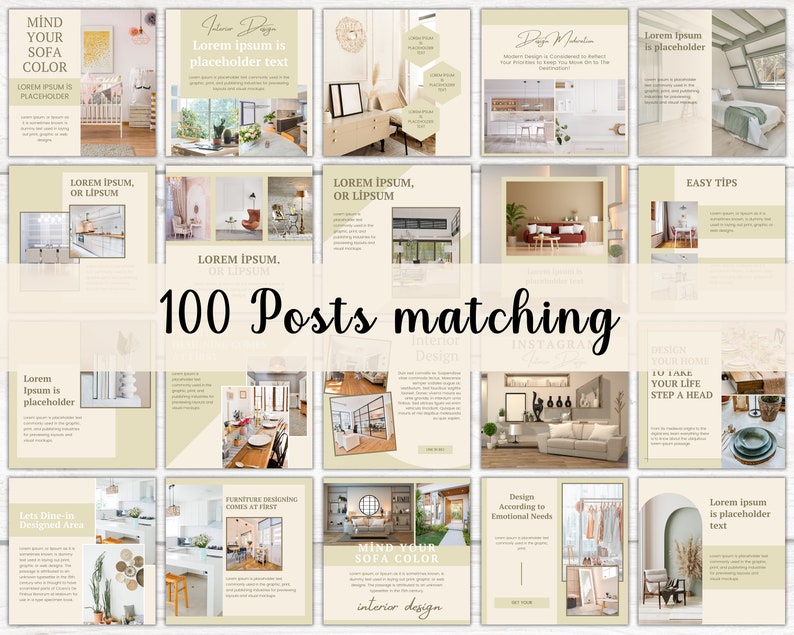 Interior Design Instagram Templates, Minimalist Interior Design Posts ...