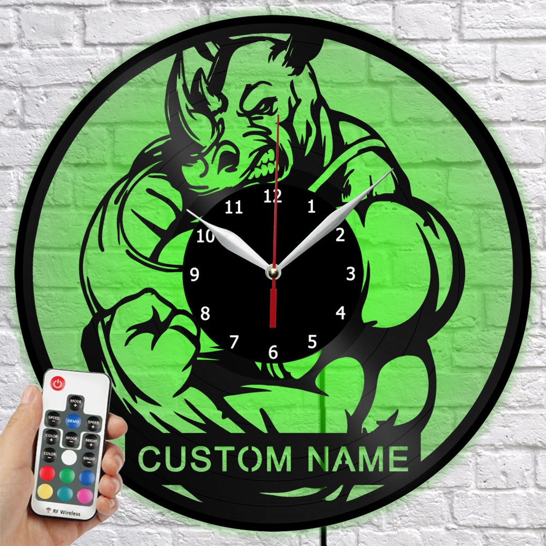 Bodybuilder Custom Name Clock With LED Light Wall Clock Art Decor Home ...
