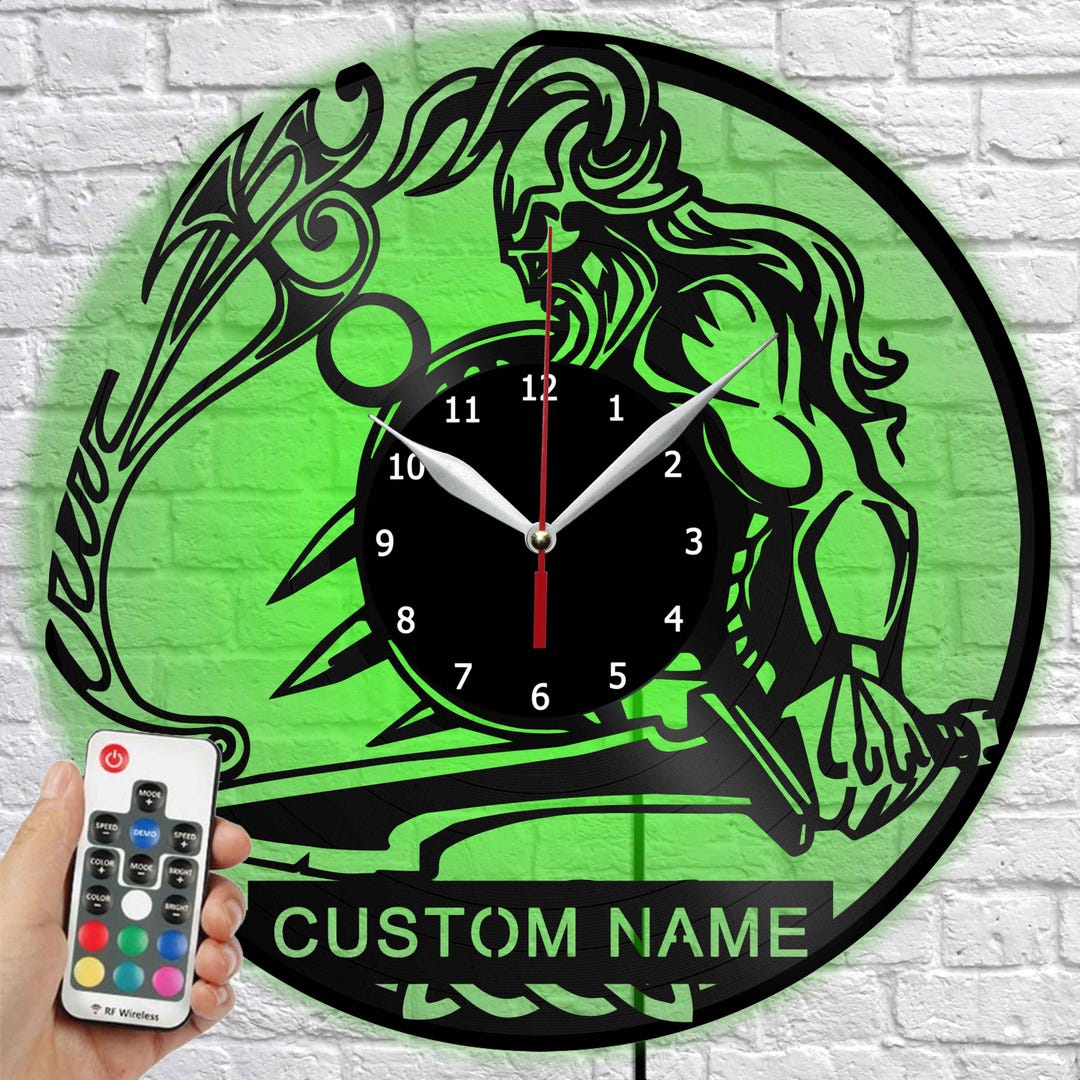 Viking Clock Personalized Name With LED Light Clock Art Home Decor ...