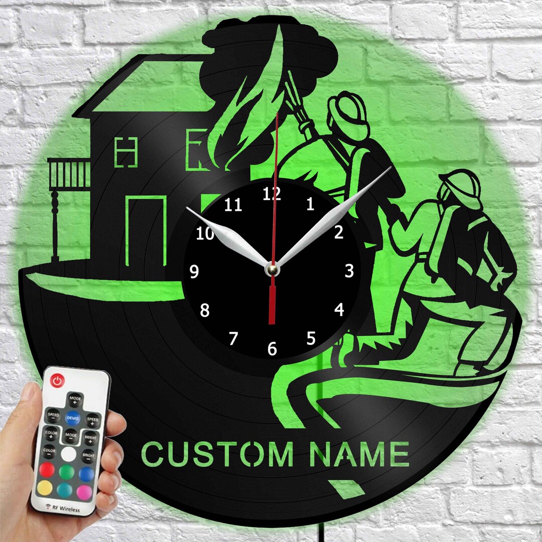 Fireman Clock Personalized Name With LED Light Clock Art Home Decor ...