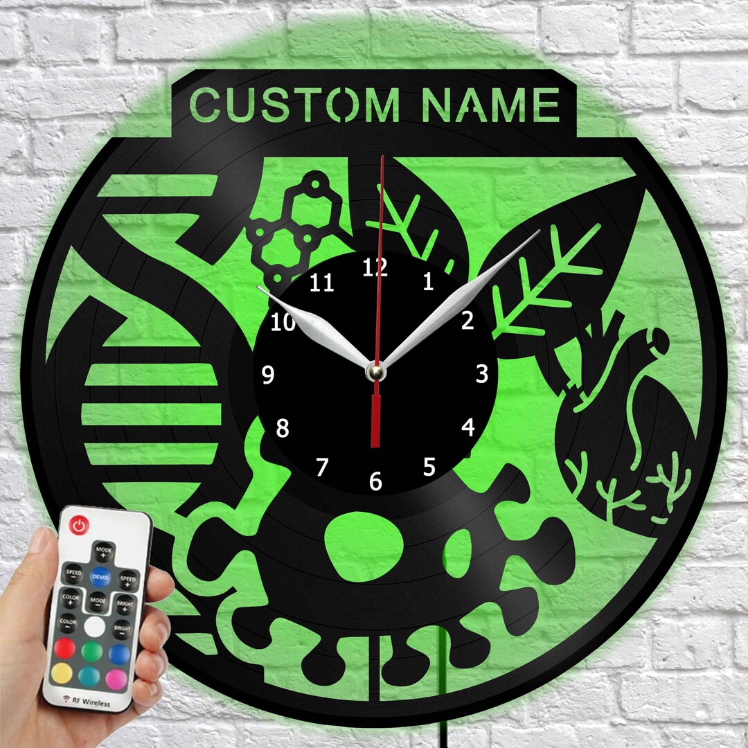 Biology Student Clock Personalized Name With LED Light Clock Art Decor ...