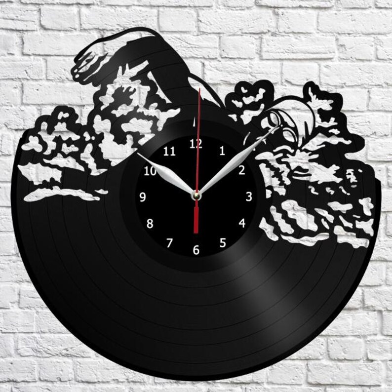 Swimming Custom Name Clock With LED Light Clock Art Home Decor Light ...