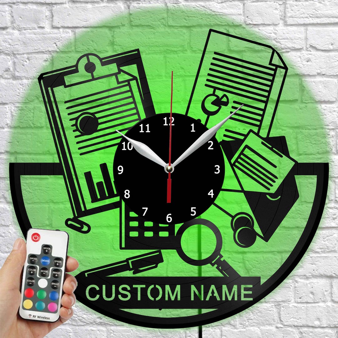 Accountant Clock Personalized Name With LED Light Clock Home Decor ...