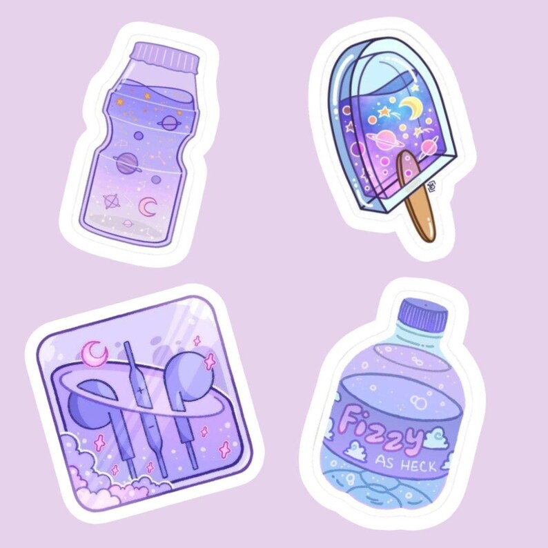 Purple Sticker Label Adhesive Decorative Vibrant Eye Catching Creative ...