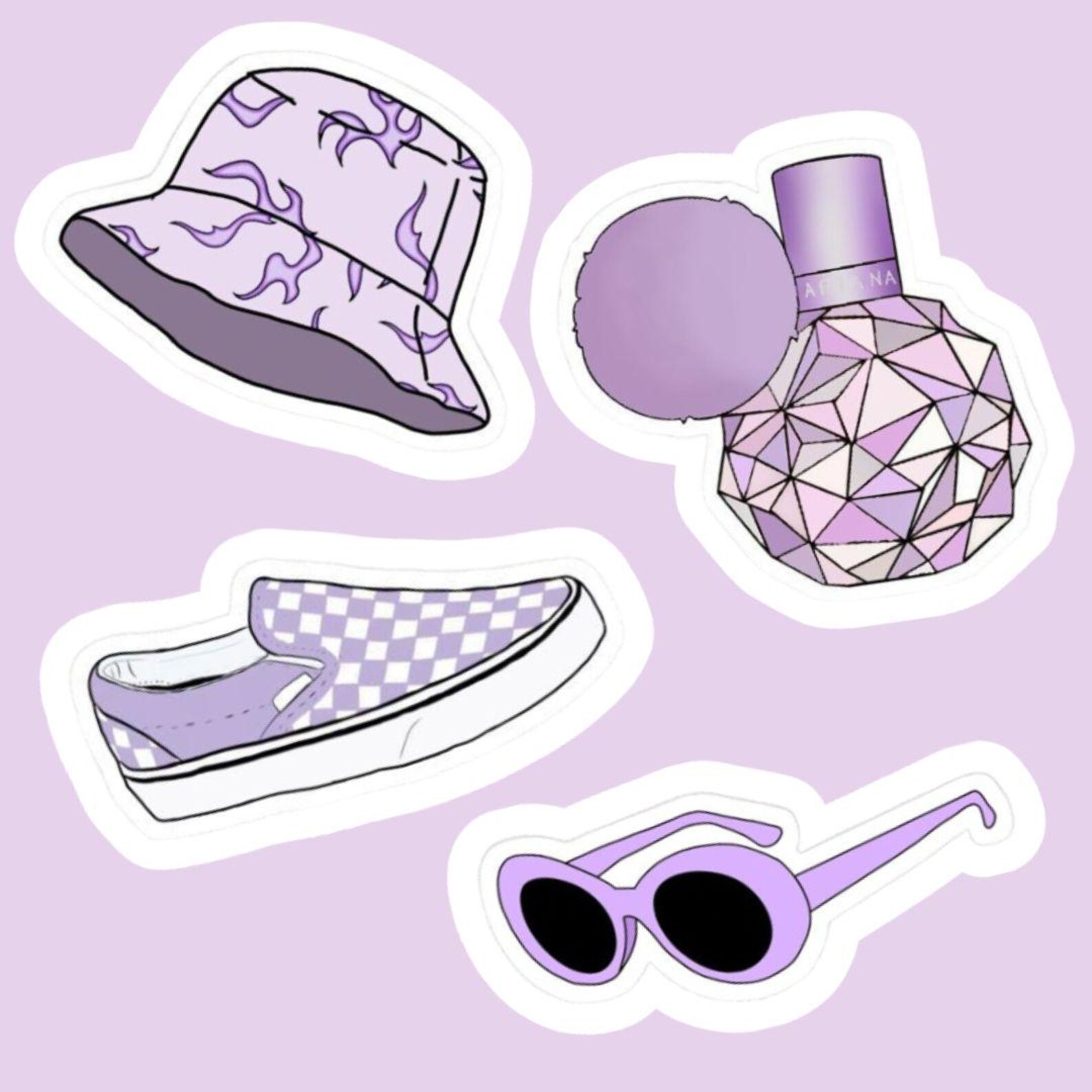 Purple Sticker Label Adhesive Decorative Vibrant Eye Catching Creative ...