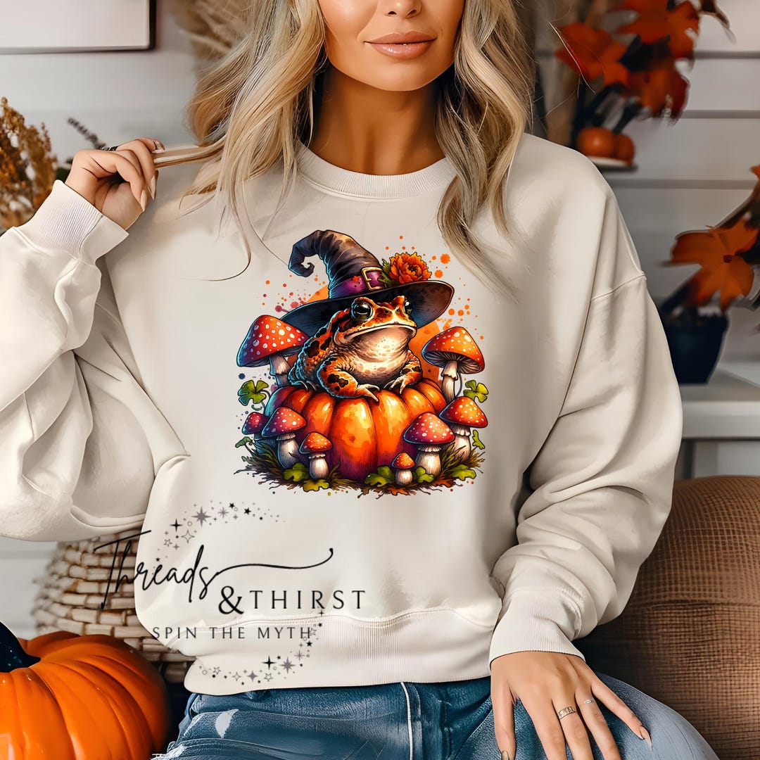 Cottage Core Toad Pumkin Sweatshirt, Comfort Colors Fall Shirt, Autumn ...