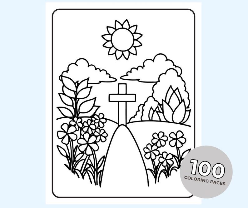 Christian Easter Coloring Pages for Kids, 100 Pages (digital Download ...
