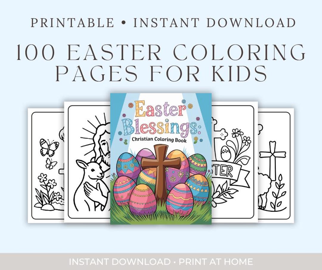 Christian Easter Coloring Pages for Kids, 100 Pages (digital Download ...