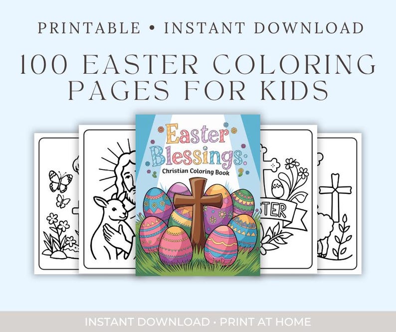 Christian Easter Coloring Pages for Kids, 100 Pages (digital Download ...