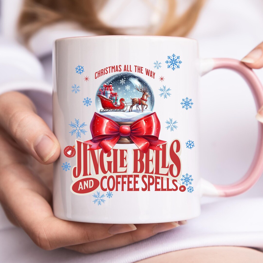 Christmas Cheer Coffee Mug: Jingle Bells, Santa's Sleigh (11oz, 15oz ...