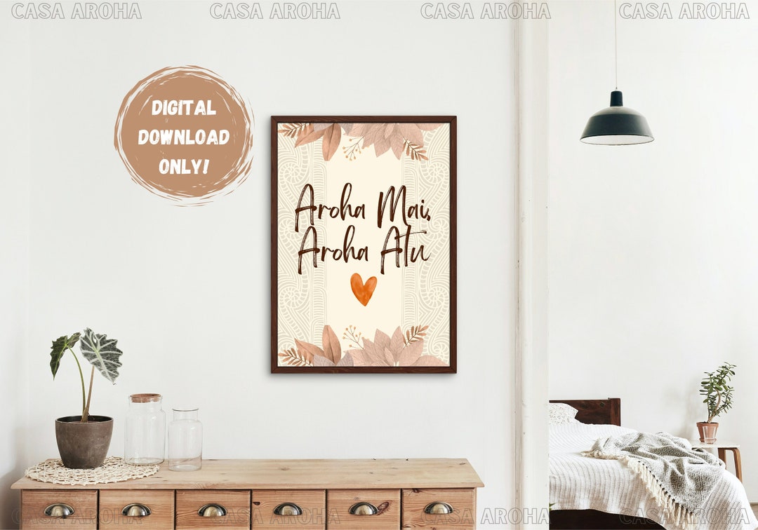 Maori Digital Print / Aroha / Te Reo Maori / New Zealand Art / - Etsy