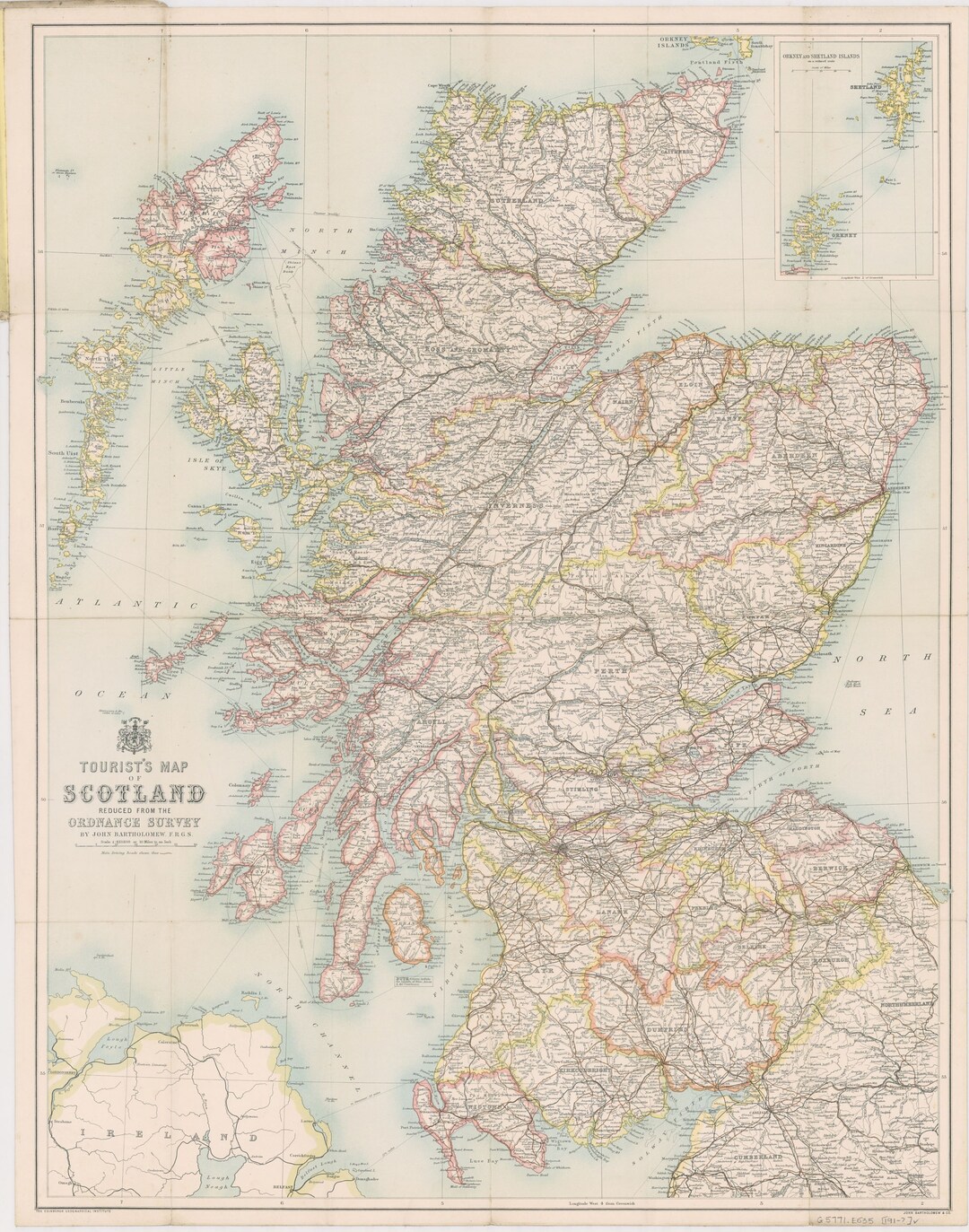 Tourist's Map of Scotland Ordnance Survey 1919 - Etsy UK
