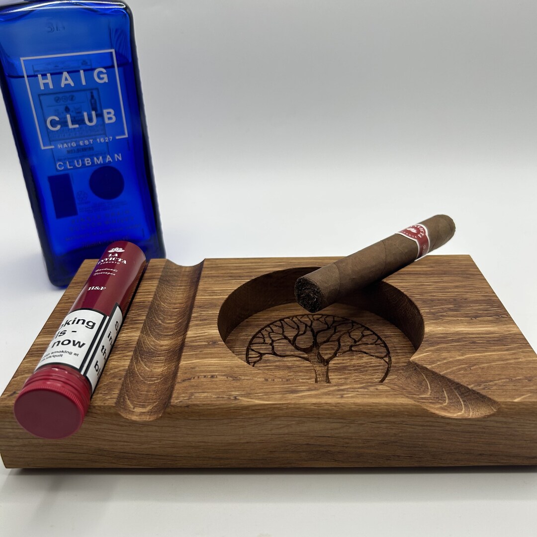 Cigar Ashtray Handcrafted Luxury French Oak, Premium Quality, Elegant ...