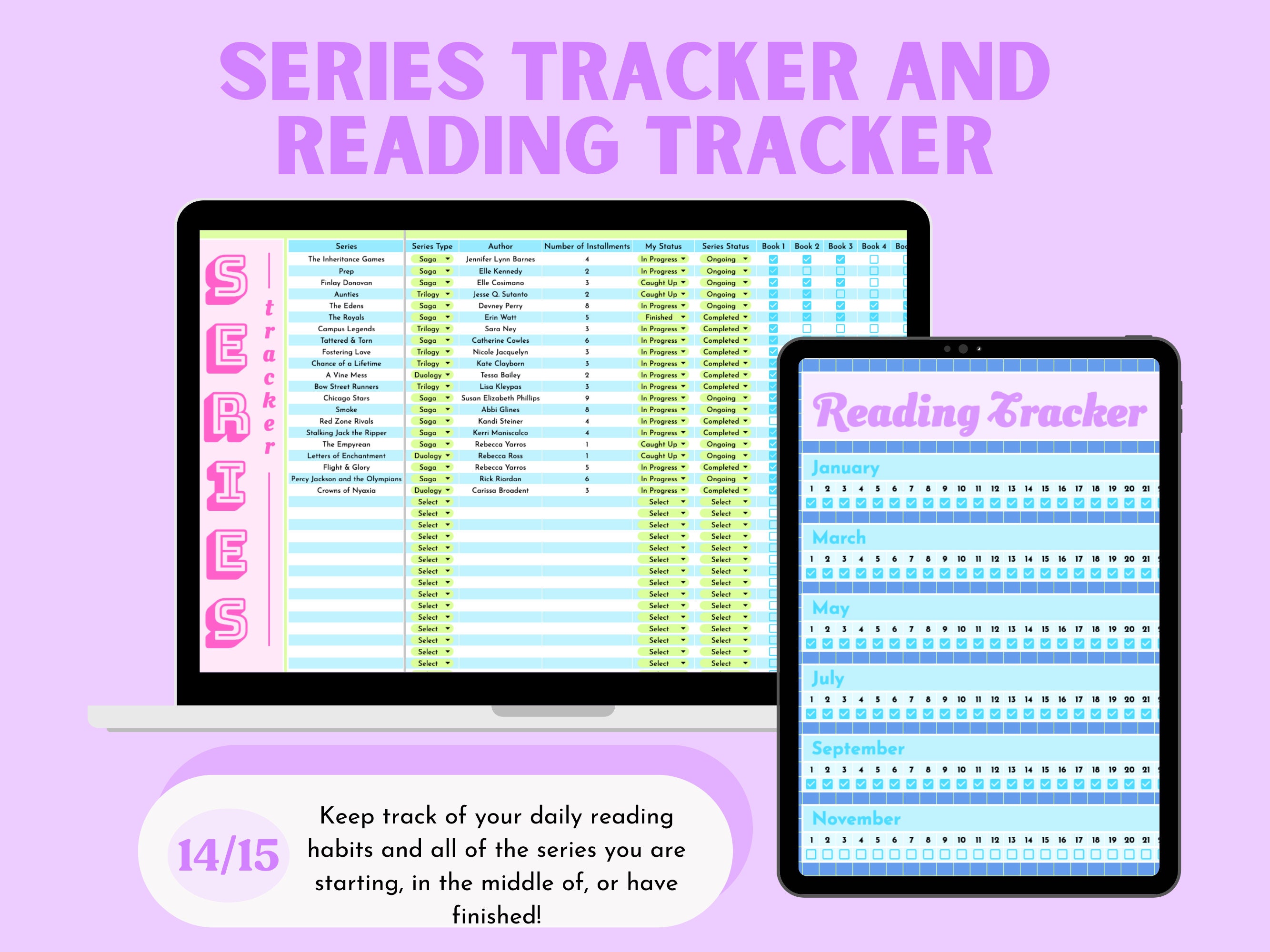 Digital Reading Tracker Book Tracker Spreadsheet Digital Book Log ...