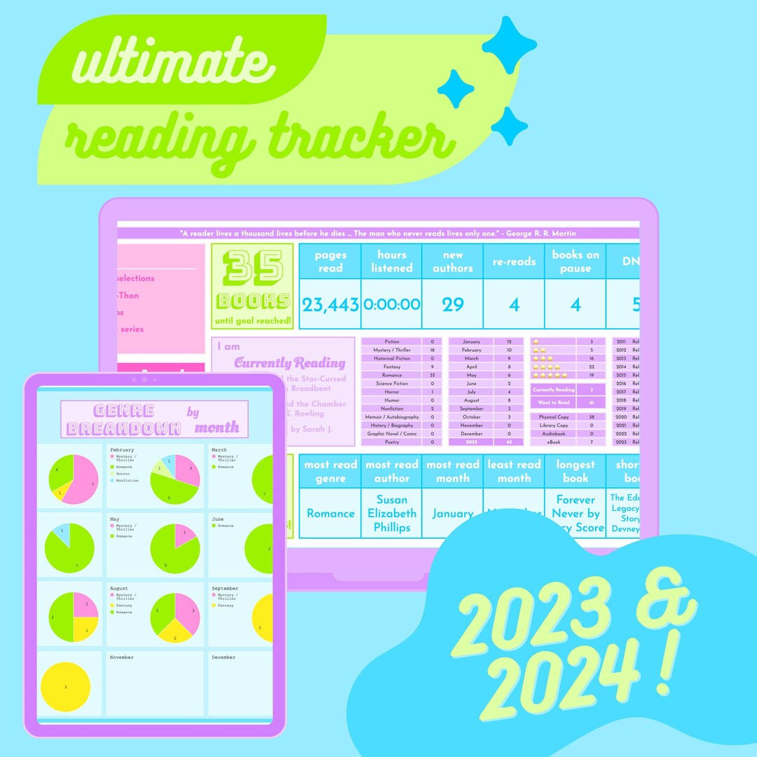2024 Ultimate Reading Tracker Digital Reading Tracker - Etsy UK