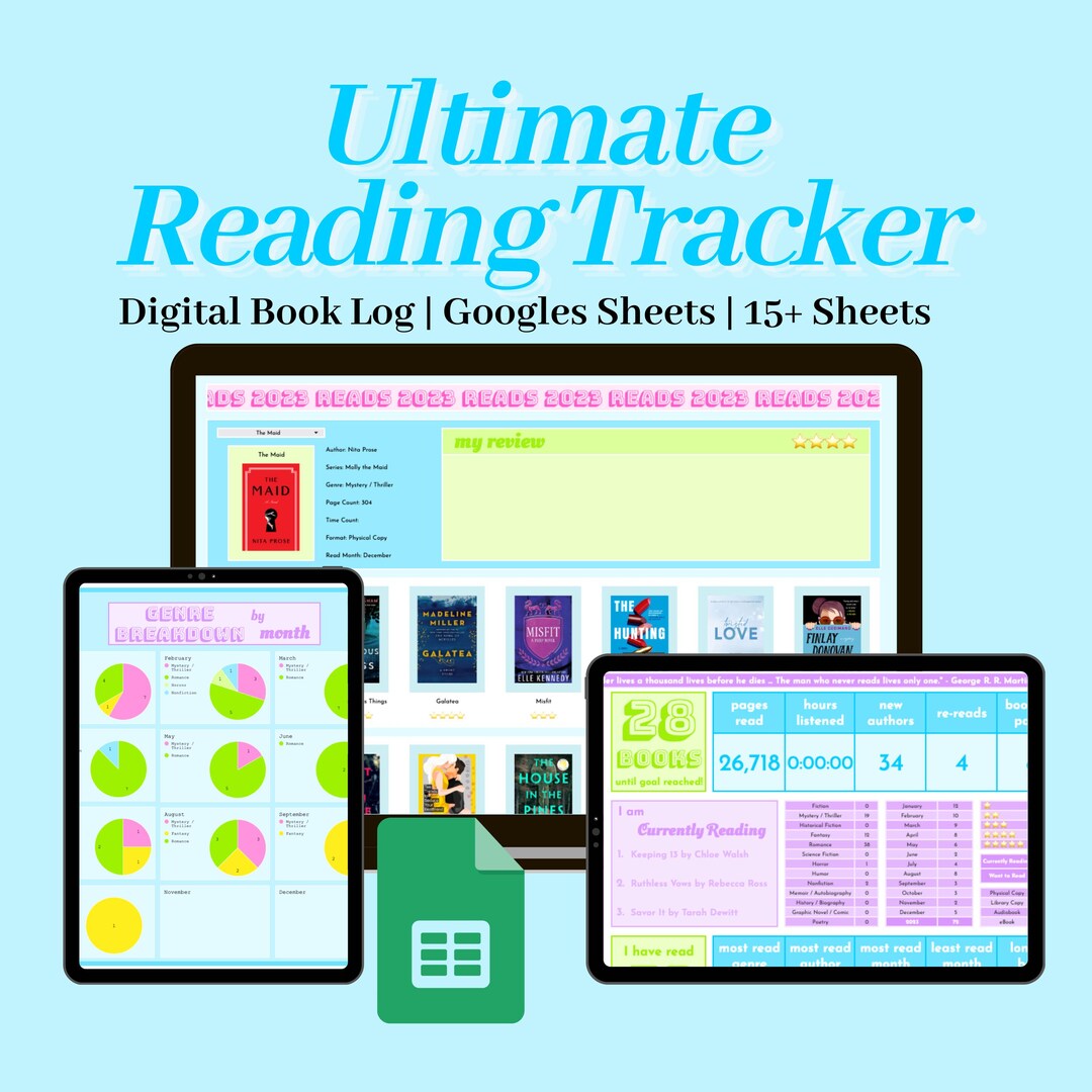 Ultimate Reading Tracker | Google Sheets Reading Tracker | Digital Book ...