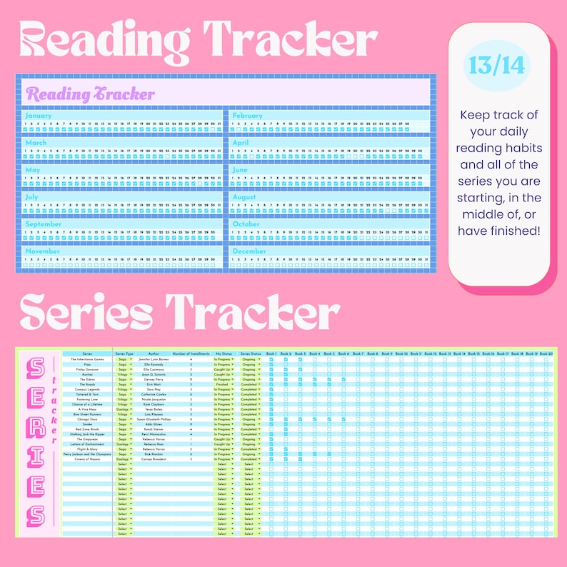 Ultimate Reading Tracker Book Tracker Spreadsheet Digital Book Log ...
