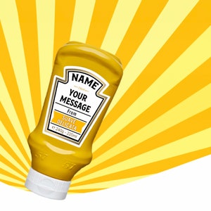 Personalised Mustard Label, Custom Mustard Sauce With Name, Funny Gift ...