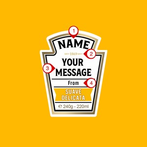 Personalised Mustard Label, Custom Mustard Sauce With Name, Funny Gift ...