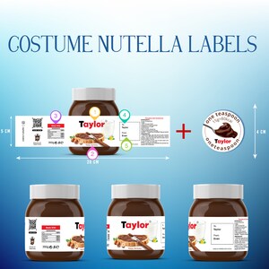 Custom Nutella Label With Name, Personalized Nutella Sticker for ...
