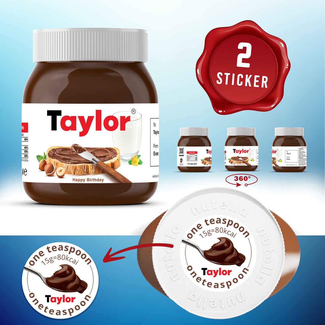 Custom Nutella Label With Name, Personalized Nutella Sticker for ...
