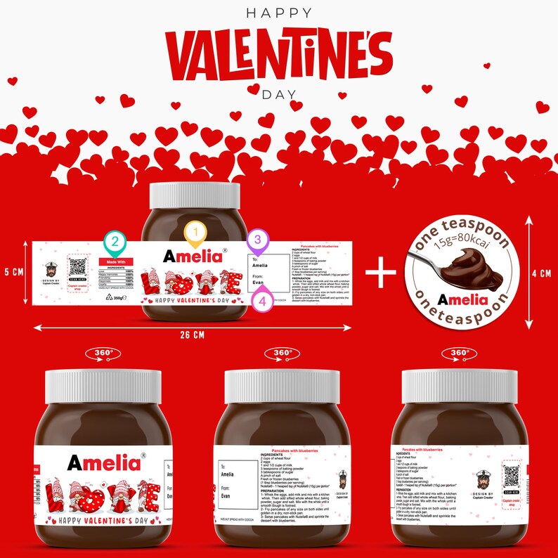 Personalized Nutella Label With Name, Custom Nutella Label for ...