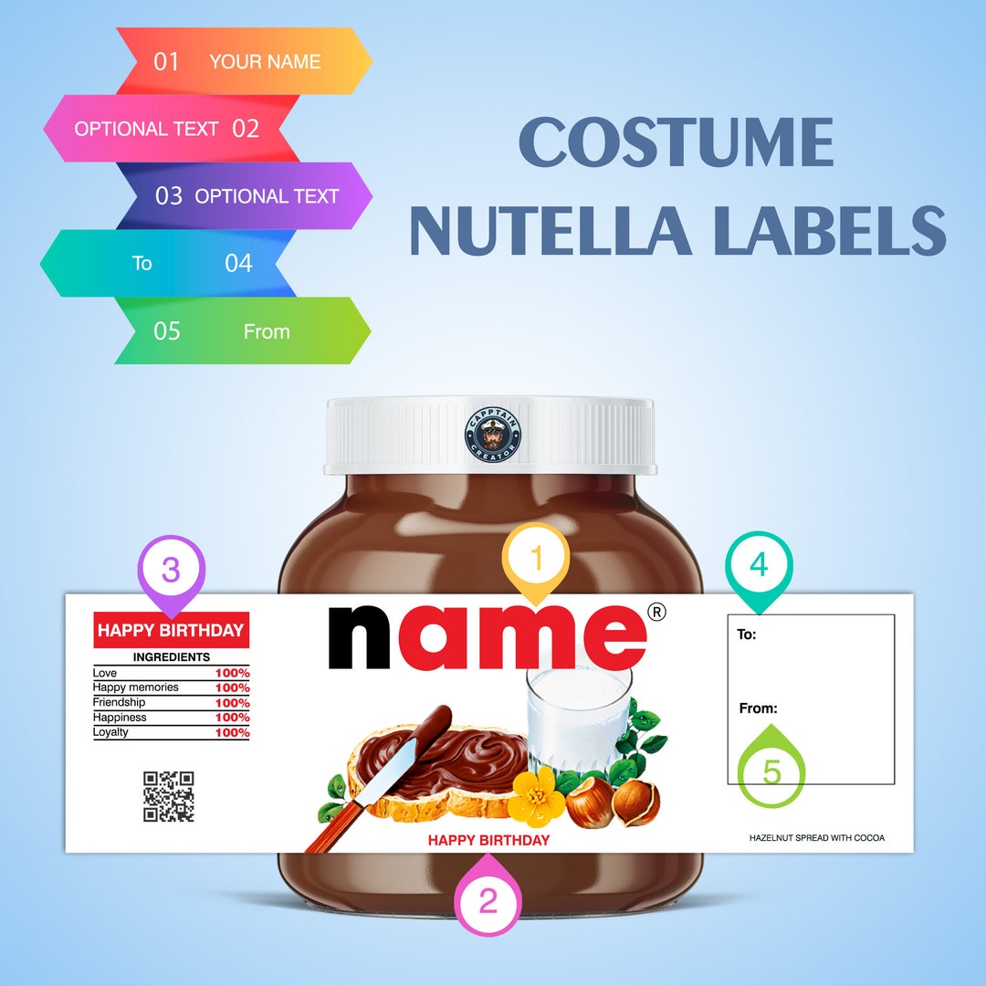 Personalised Nutella Chocolate, Funny Gift, Printed Decals, Valentine ...