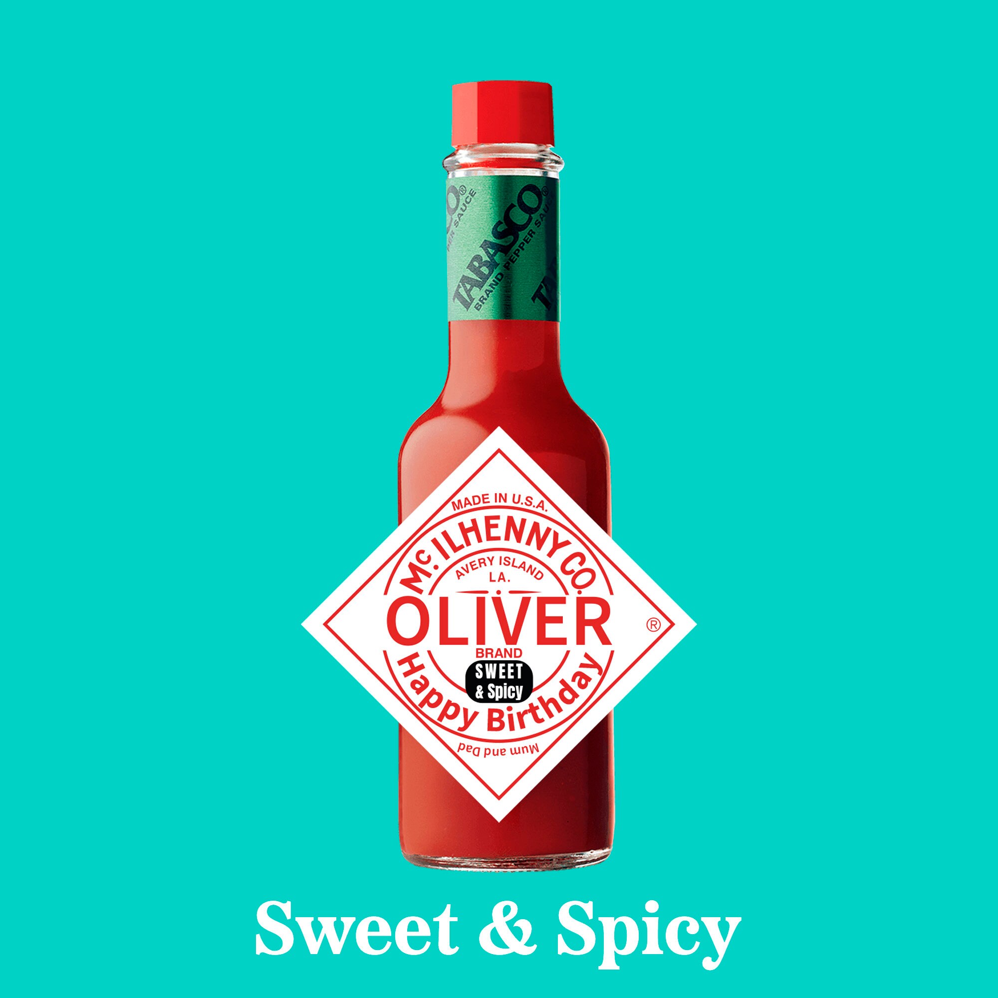 Personalised Tabasco Sauce Labels With Name, Gift Idea and Funny ...