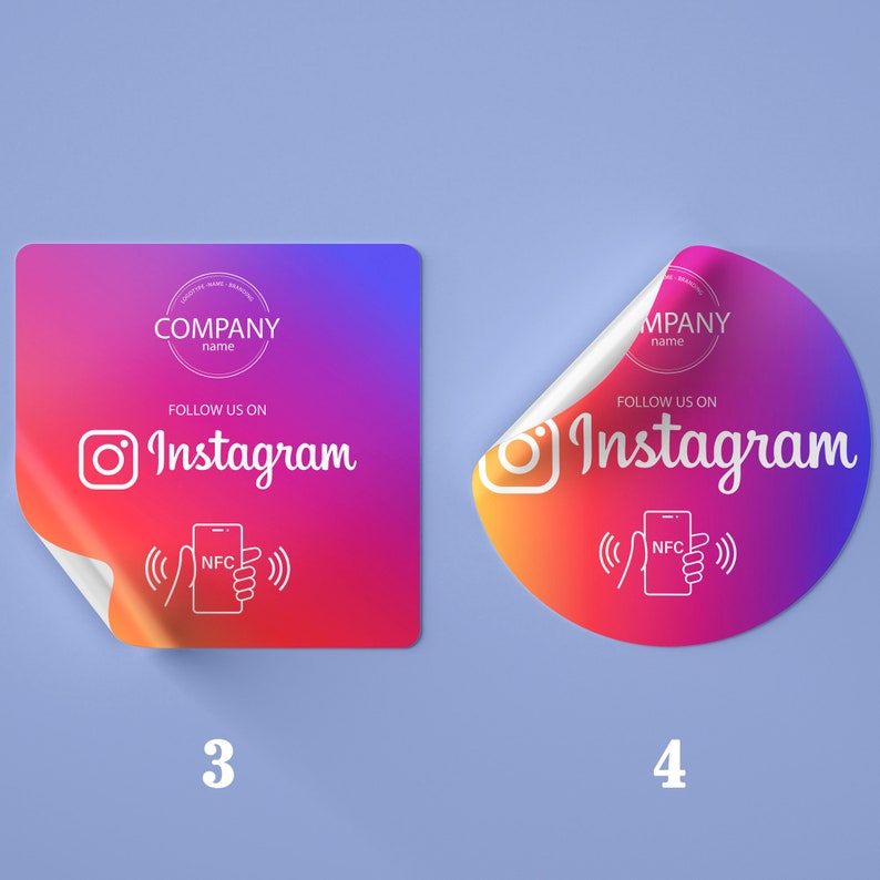 NFC Instagram Sticker With Your Logo, Custom Instagram Lable With Name ...