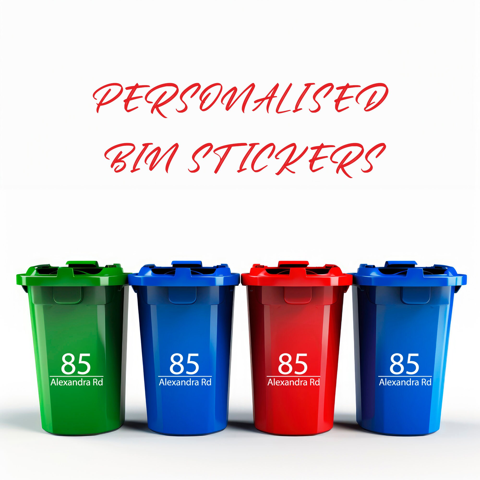 Personalised Wheelie Bin Vinyl Decal, Waterproof Vinyl Wheelie Bin ...