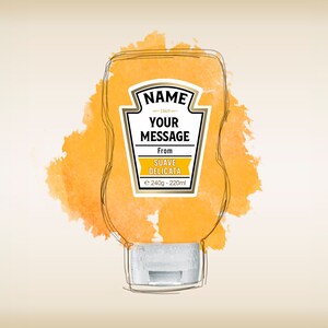 Personalised Mustard Label, Custom Mustard Sauce With Name, Funny Gift ...