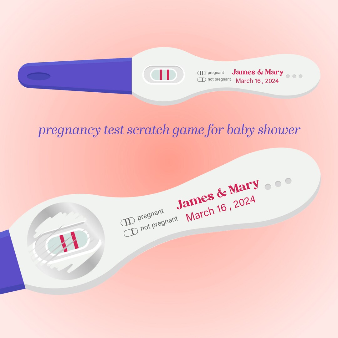 Baby Shower Scratch off Game, Pregnancy Test Scratch Game for Baby ...