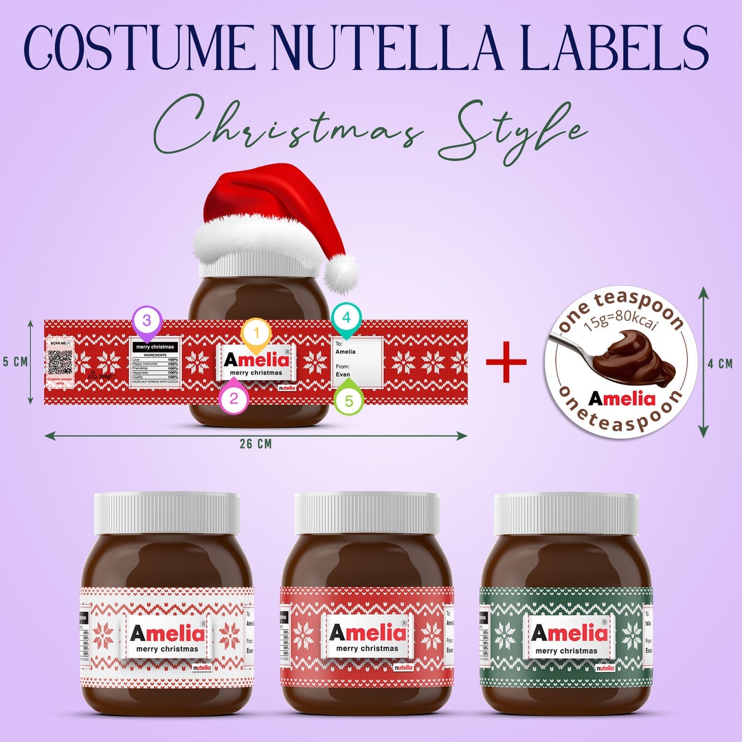 Personalized Nutella Jar With Custom Name Label, Unique Holiday Gift ...