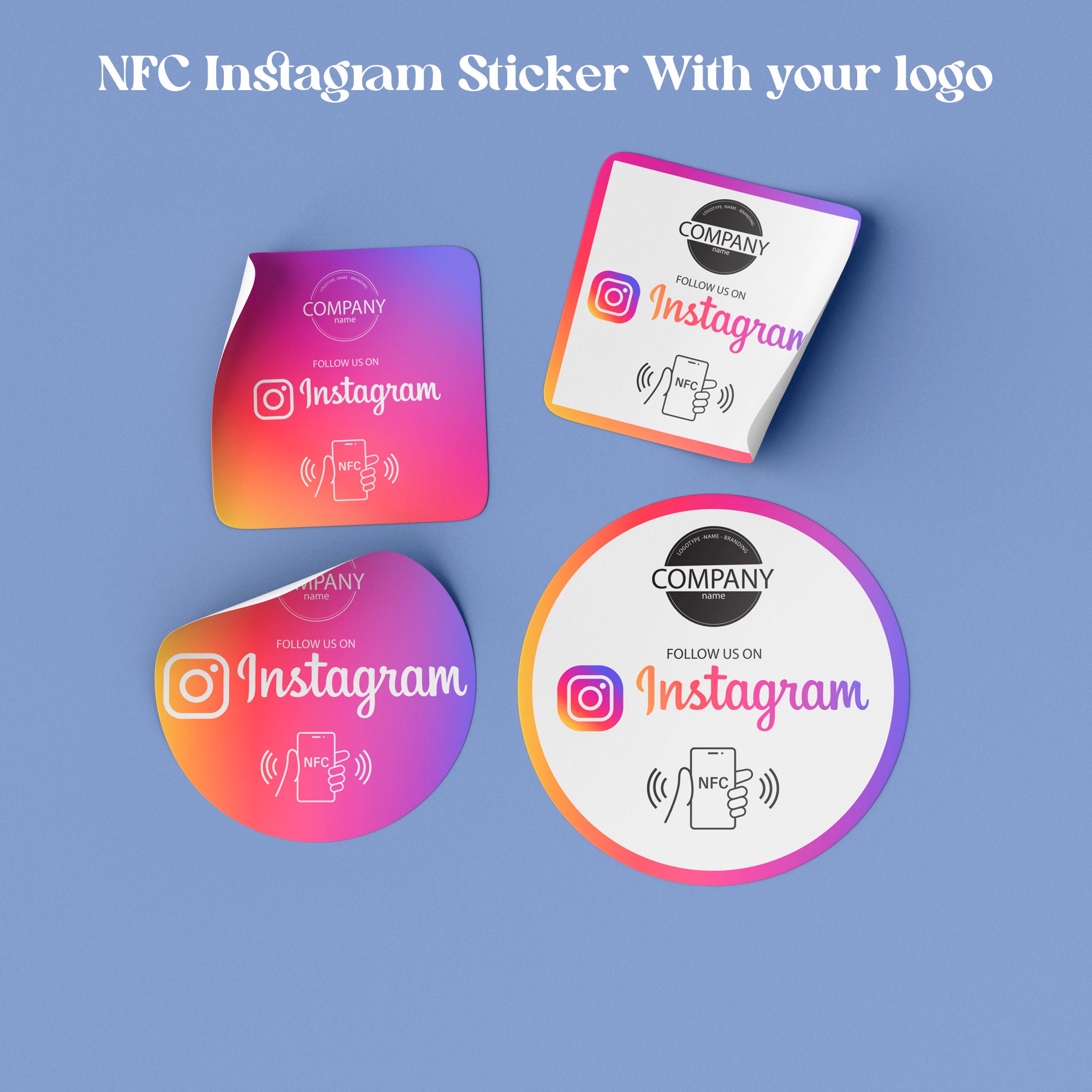 NFC Instagram Sticker With Your Logo, Custom Instagram Lable With Name ...