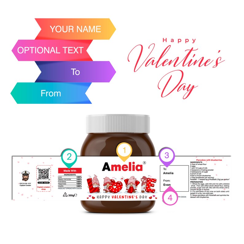 Personalized Nutella Label With Name, Custom Nutella Label for ...