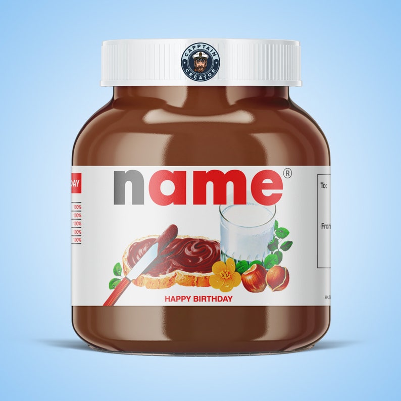 Personalised Nutella Chocolate, Funny Gift, Printed Decals, Valentine ...