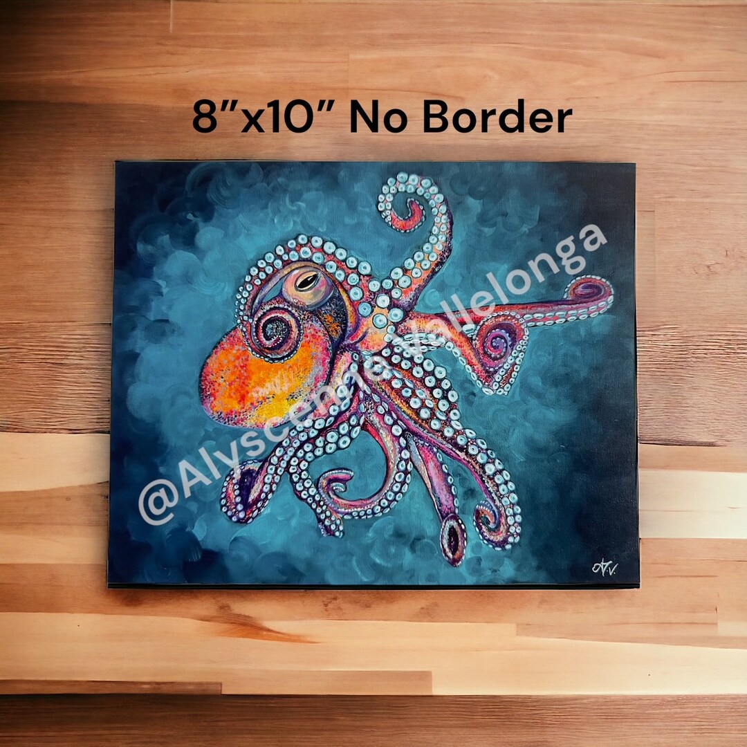 8 X 10 Octopus Art Print frame Not Included on Giclee Fine Art Paper ...